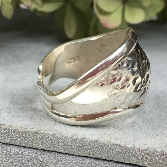 Jewelry | Hammered 95 Sterling Silver Adjustable Ring | Poshmark